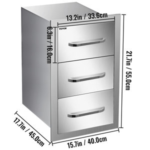 VEVOR 15.7'' Stainless Steel Drop-In Drawers & Reviews | Wayfair