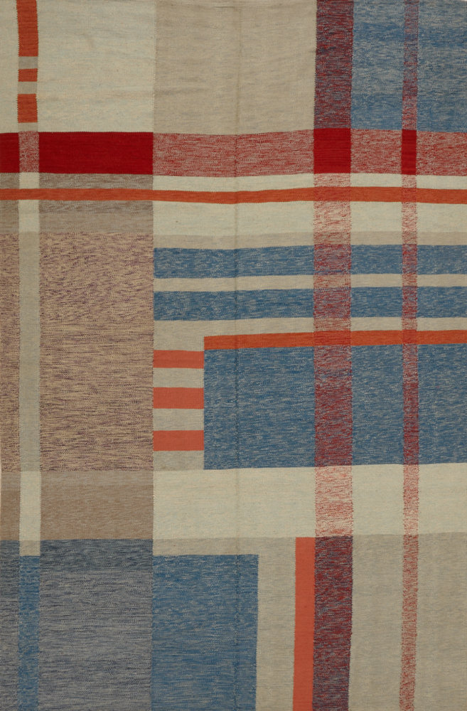 Matt Camron Rugs and Tapestries Handwoven Flatweave Brown/Blue Area Rug ...