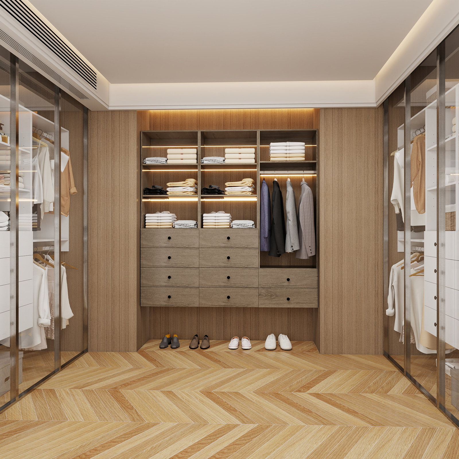 Latitude Run® Modular Walk in Closet Organizer System with a rod,7 ...