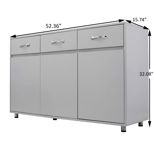 Inbox Zero 52.36'' Wide 3 - Drawer Storage Cabinet & Reviews | Wayfair