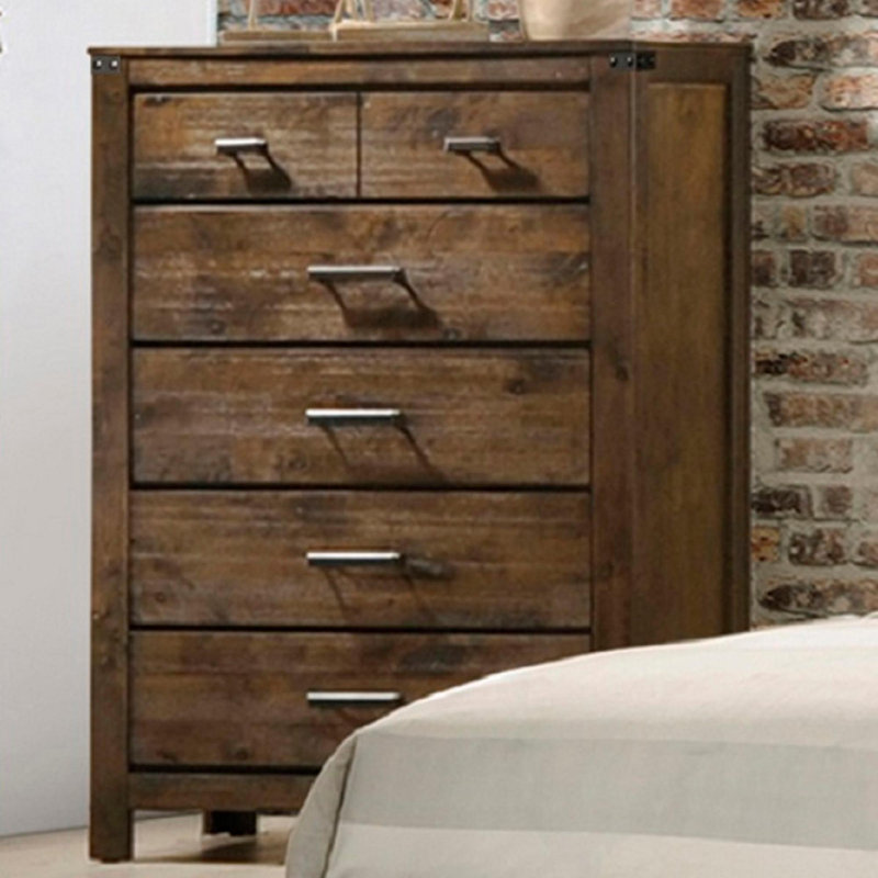 Gracie Oaks Rustic Industrial Style Brown Dresser | Wayfair