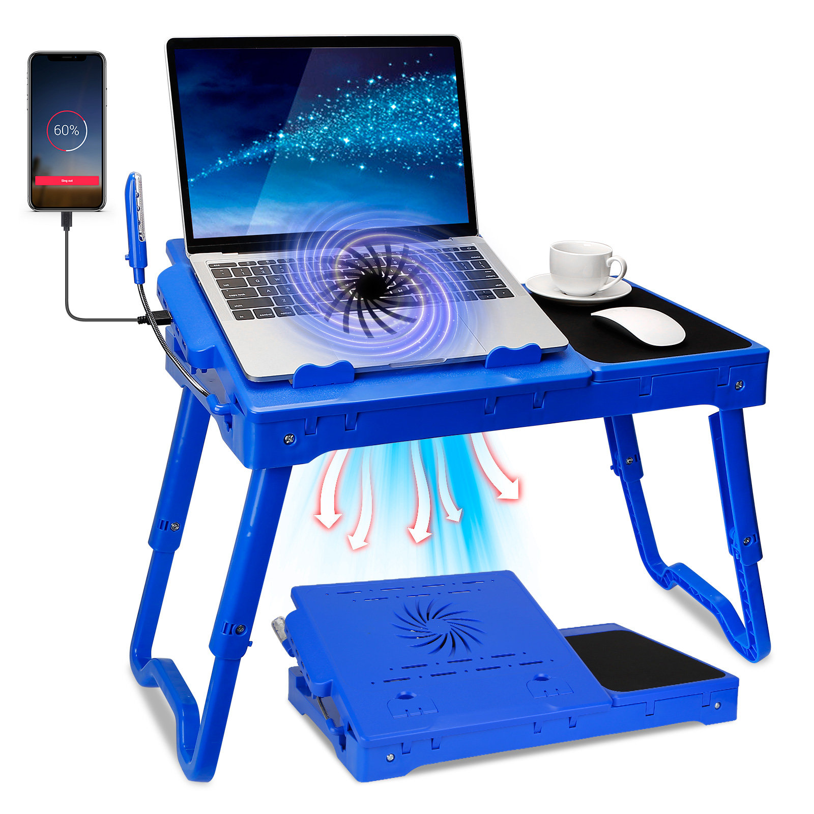 Inbox Zero Altemar Folding TV Tray Table Bed Desk for Laptop & Reviews ...