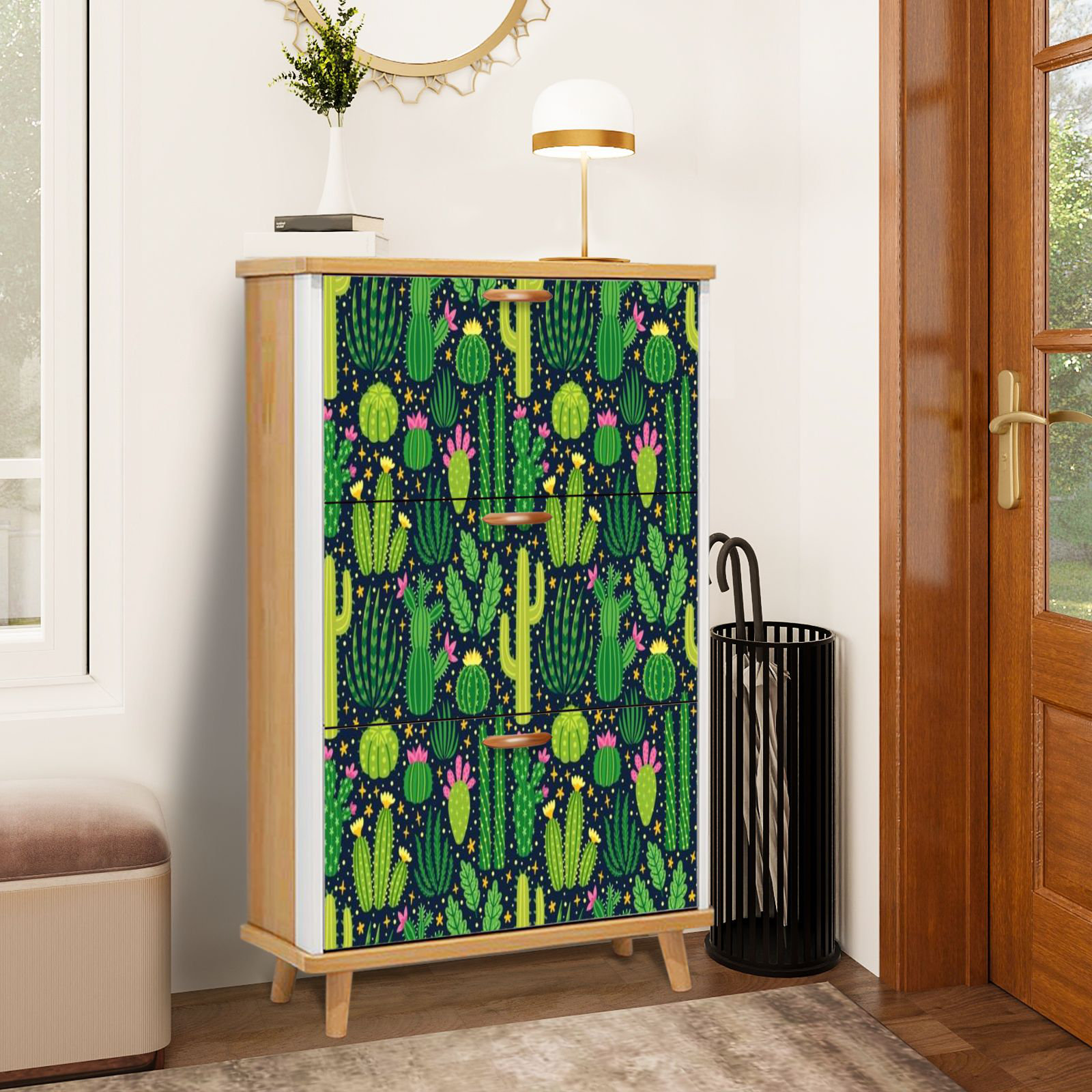 East Urban Home Shoe Storage Cabinet with 3 Flip Drawers for seamless ...