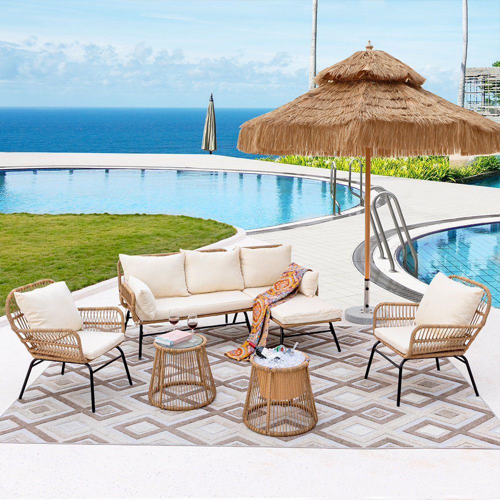 Bay Isle Home™ Alfhild 6 Piece Patio Conversation Set with Tables and ...
