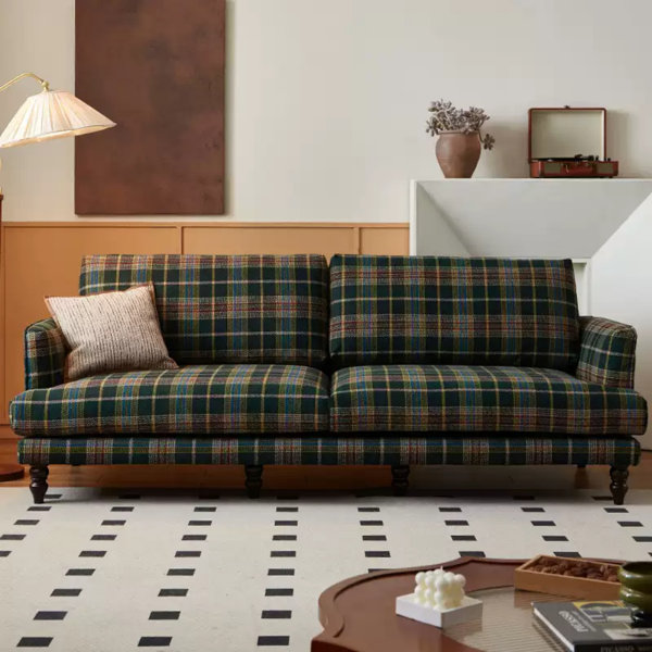 Walkoly Retro Rustic Plaid Couch | Wayfair