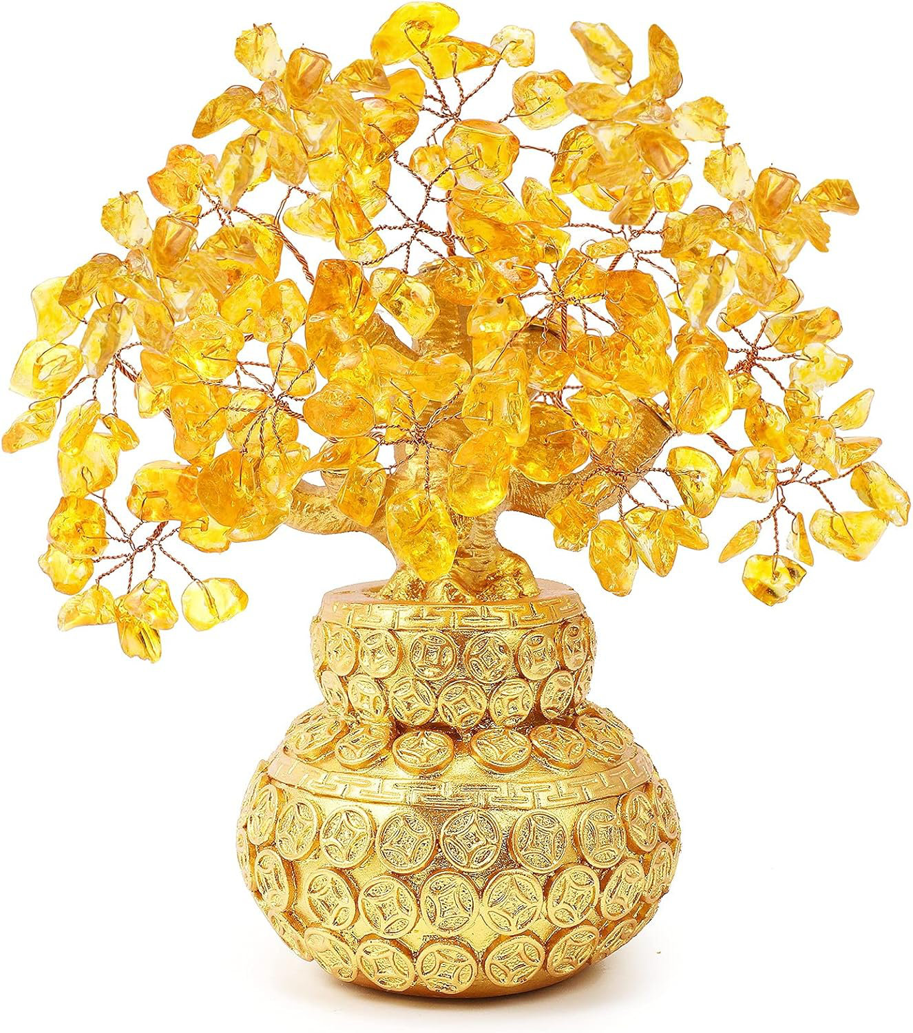 Dakota Fields Feng Shui Citrine Multicolor Crytal Money Tree Bonsai ...