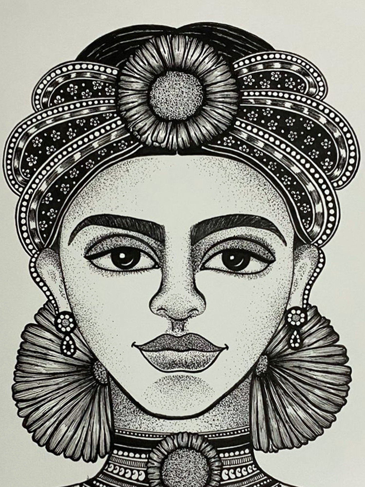 Bungalow Rose Beautiful Lady | Zentangle Artwork |Staedtler Fineliners ...