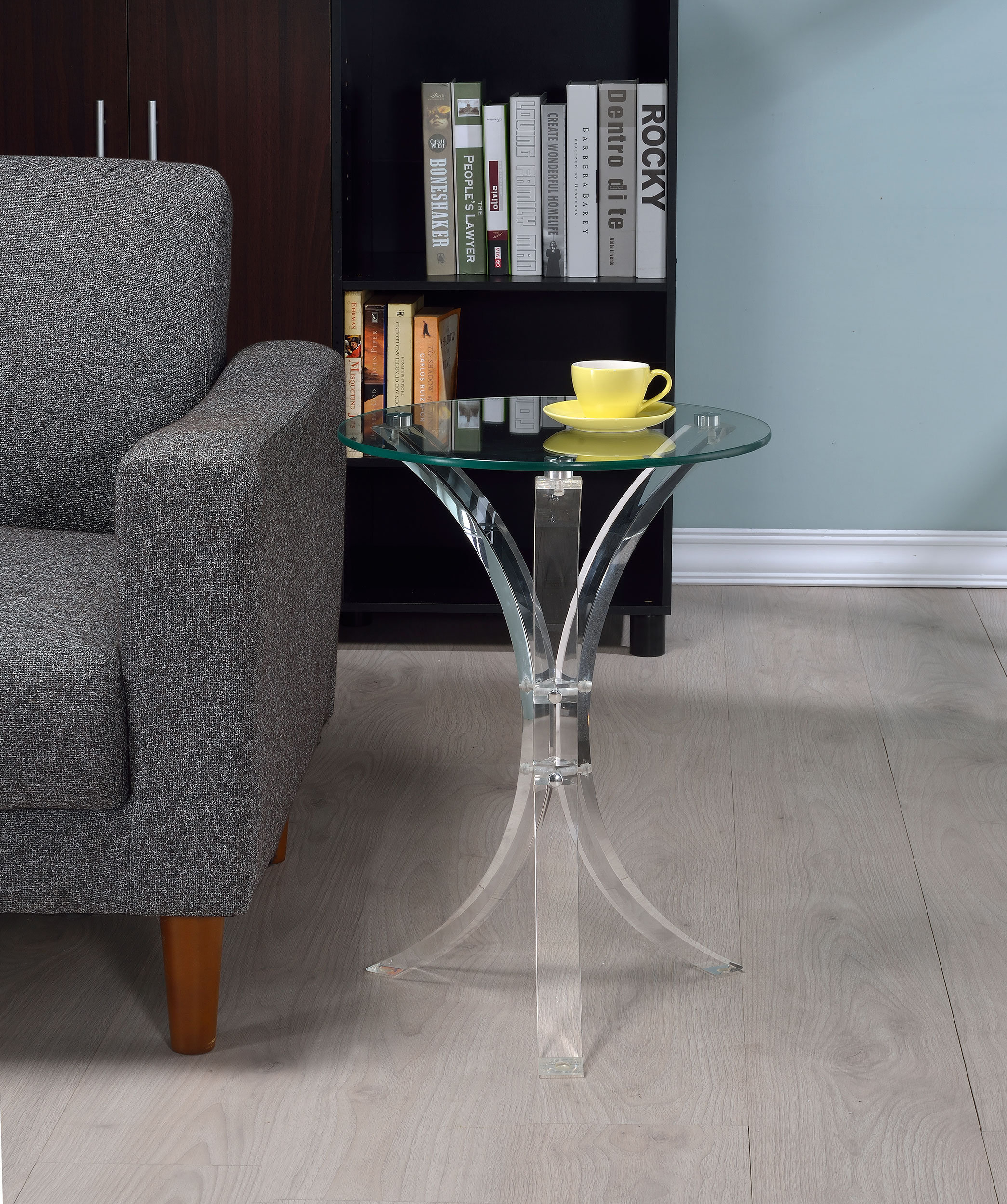 Coaster Furniture Laning Round Glass Top Acrylic Side Table Clear | Wayfair