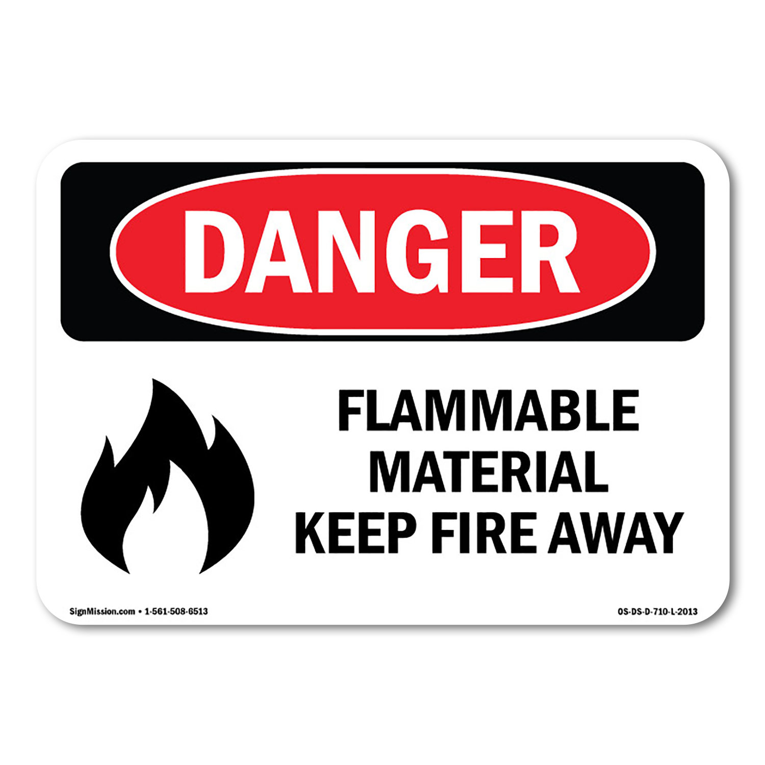 SignMission Flammable Material Keep Fire Away Decal 7" X 5" | Wayfair