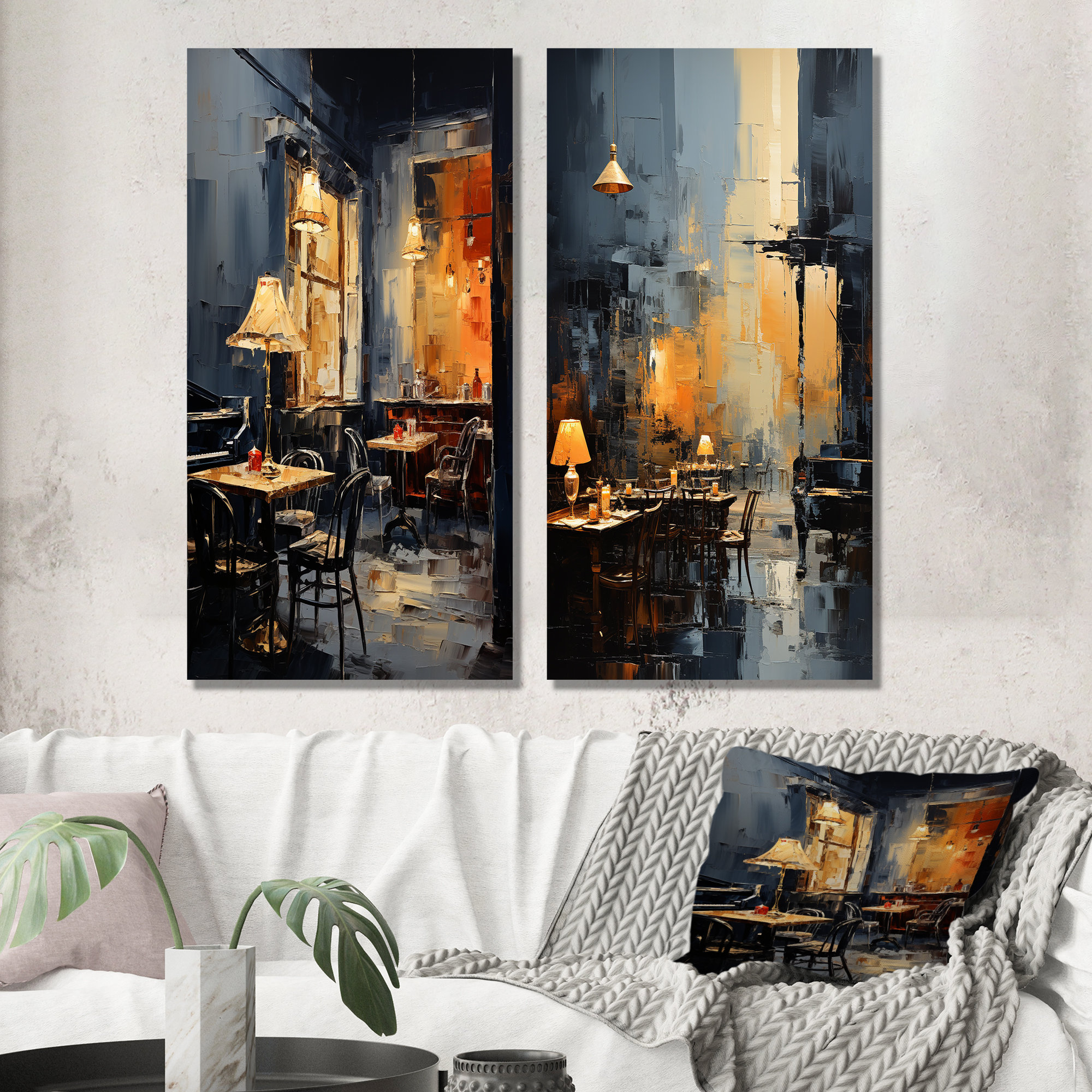 Winston Porter Yellow And Grey Jazz Cafe Melody II - Music Jazz Cafe ...