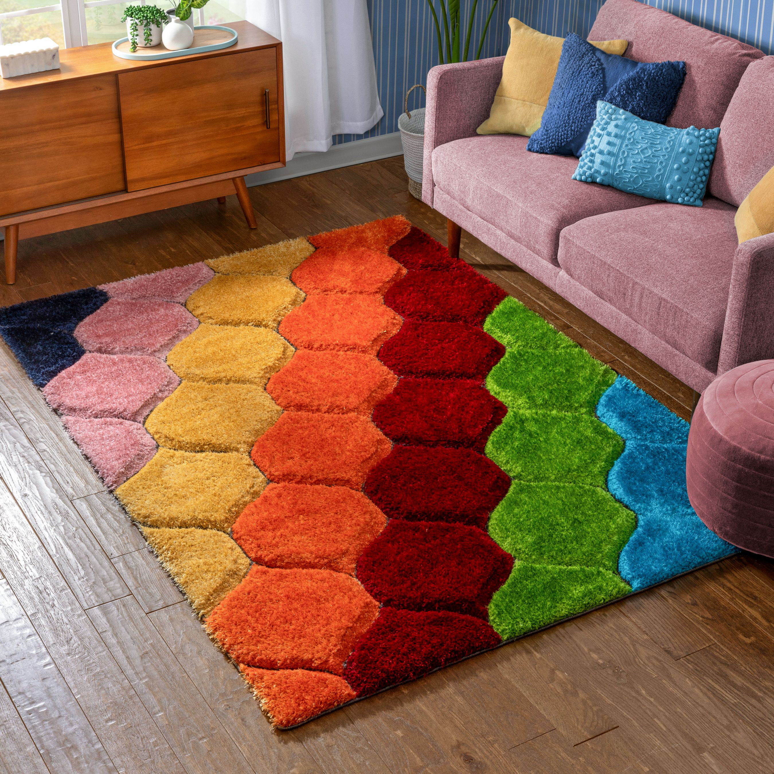 Wade Logan® Cobina Geometric Orange/Red Area Rug & Reviews | Wayfair
