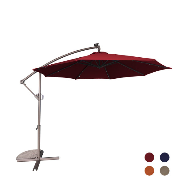 Hokku Designs Direen 10' Lighted Cantilever Umbrella & Reviews | Wayfair