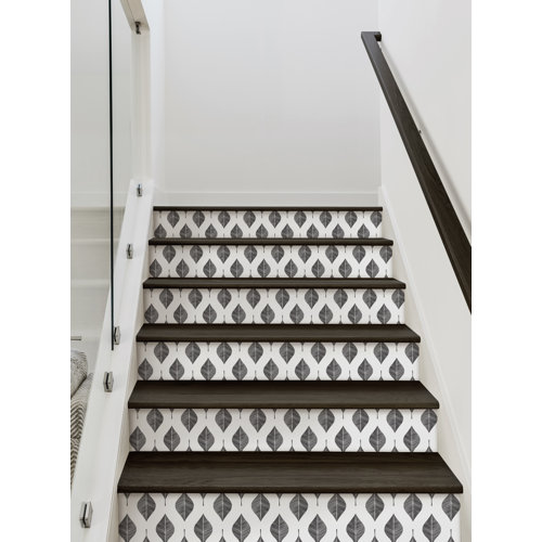 Corrigan Studio® Lines Leaves Stair Riser Wall Decal | Wayfair