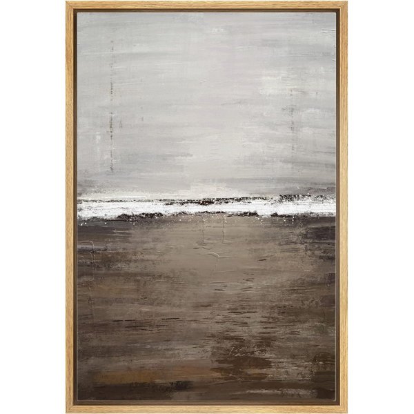 IDEA4WALL Minimal Landscape Brown Abstract Landscape - Floater Frame ...