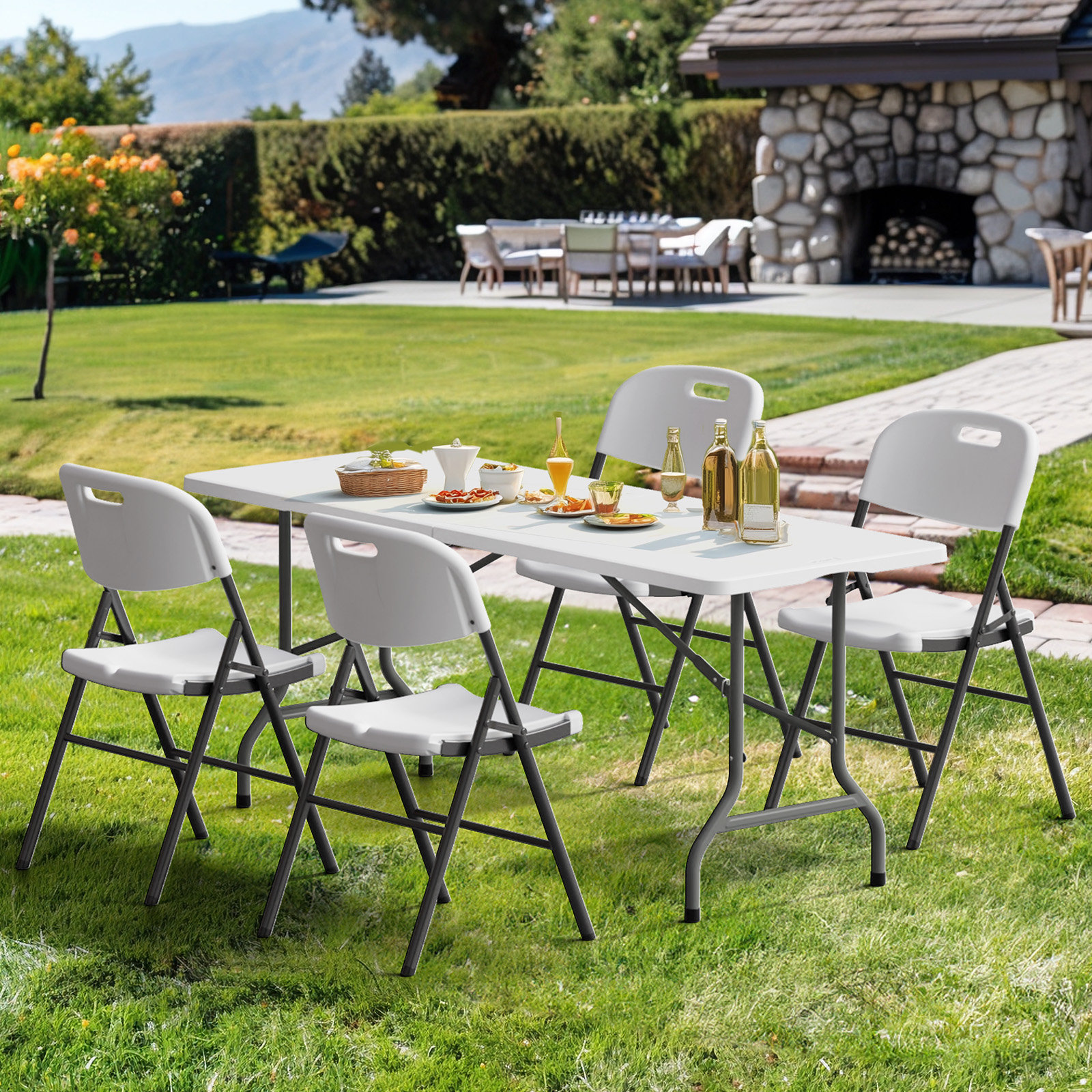 Winado 6 FT. Patio Plastic Portable Folding Table & Reviews | Wayfair