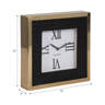Mercer41 10" Faux Leather Croc Square Clock - Black and Gold with Glass ...