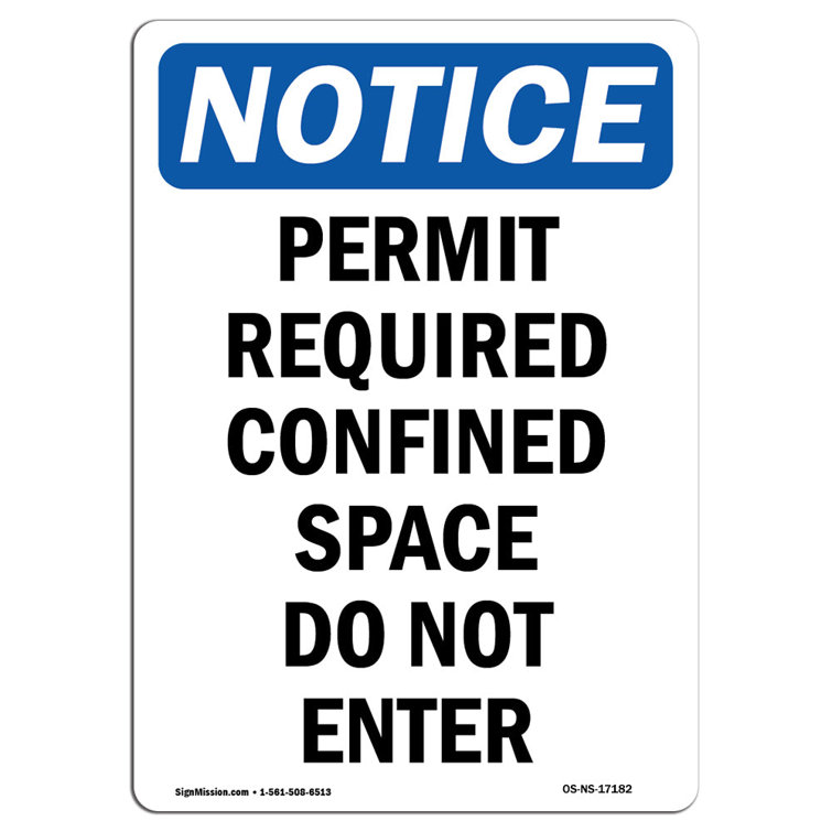 SignMission Permit Required Confined Space Sign | Wayfair