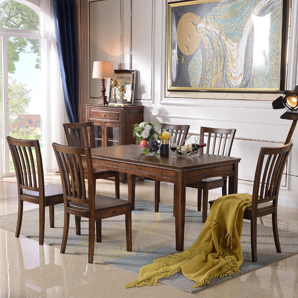 Fit and Touch 7 - Piece Solid Wood Dining Set | Wayfair