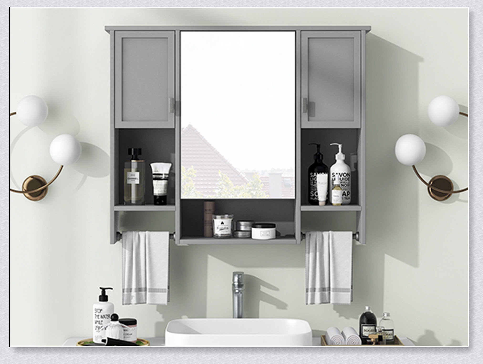 Red Barrel Studio® 35'' X 28'' Modern Wall Mounted Bathroom Storage ...