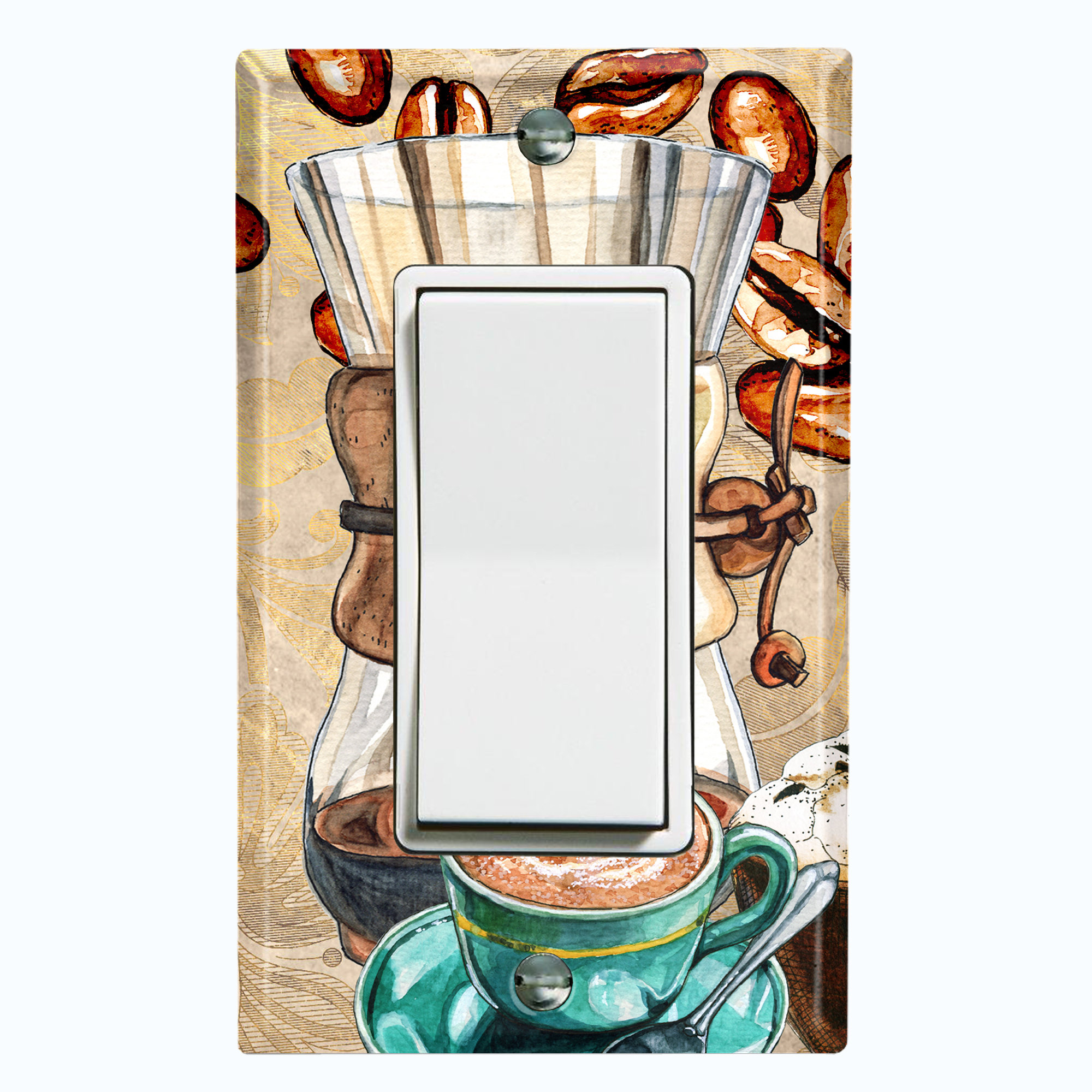 WorldAcc Metal Light Switch Plate Outlet Cover (Coffee Beans Mocha ...