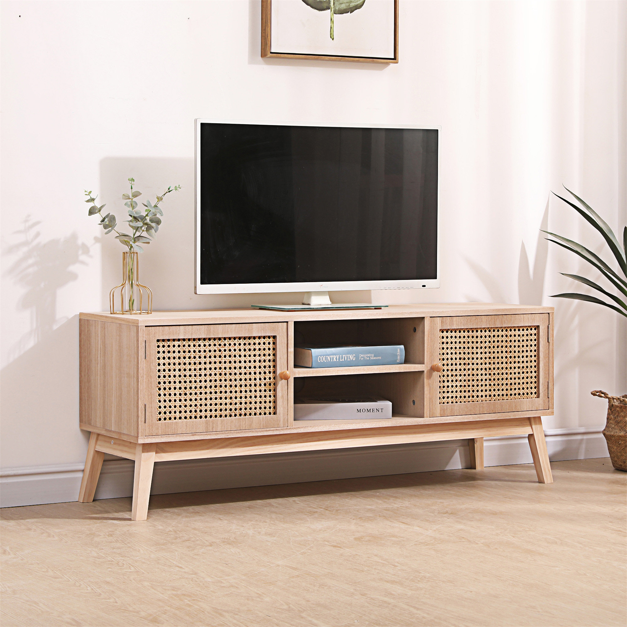 Bayou Breeze SUPERJARE Boho TV Stand For 55 Inch TV - Wayfair Canada