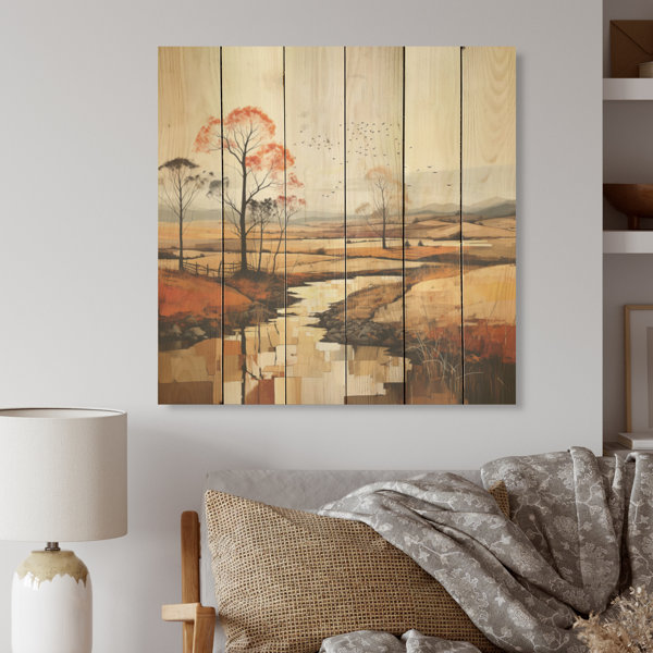 Ophelia & Co. Desert Prairies Peace Sunset - Minimalism Wood Wall Art ...