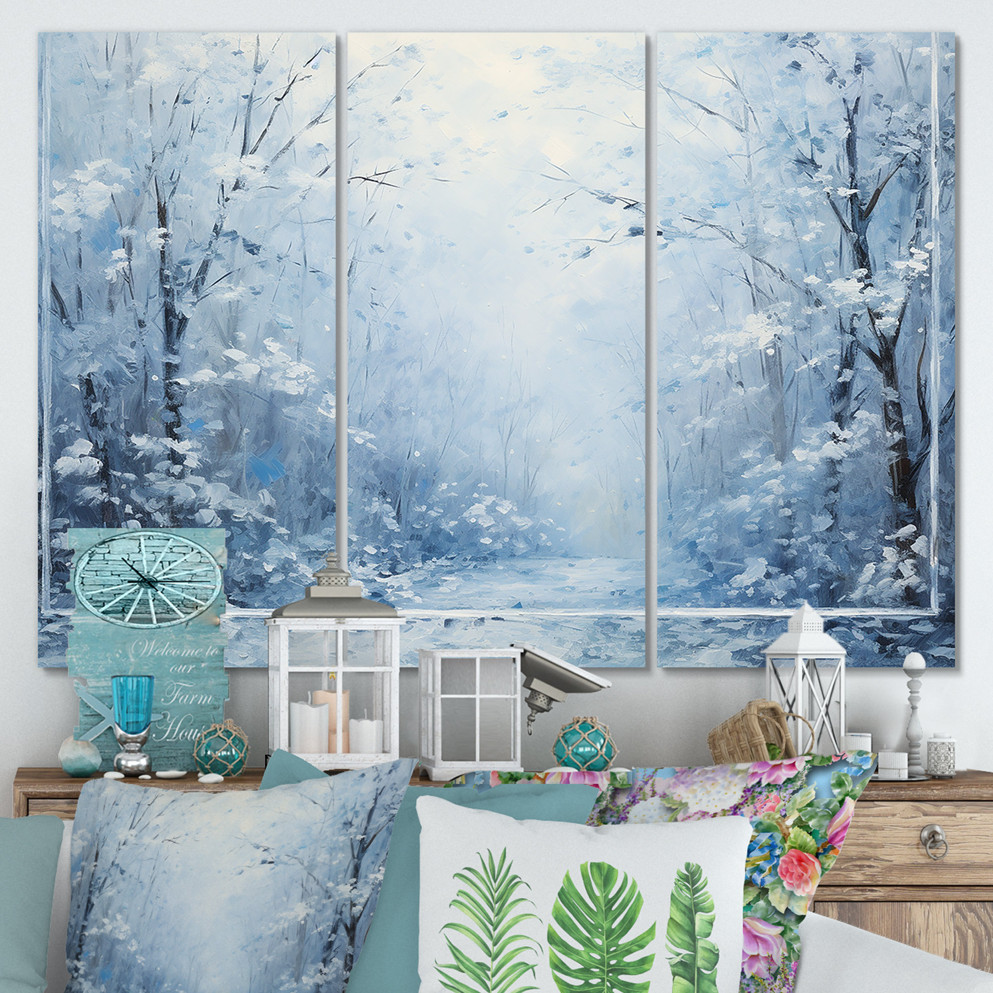 Union Rustic Winter Landscape Snowfall Forest I - Winter Landscape Wall ...
