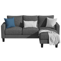 Ebern Designs Leionna 78" Reversible Upholstered Sectional Sofa with ...