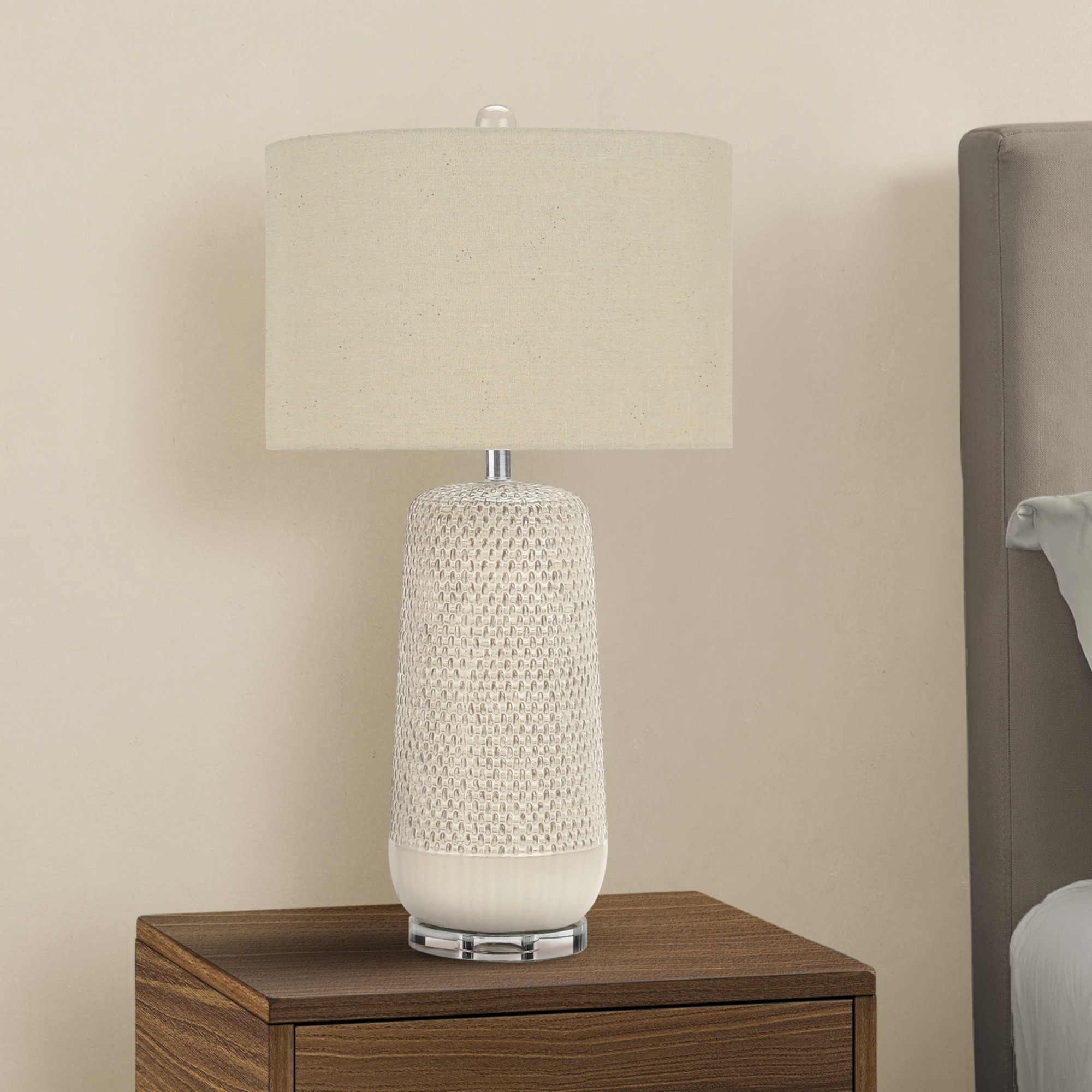 Dakota Fields 31"H, Table Lamp, Cream Ceramic, Beige Shade ...