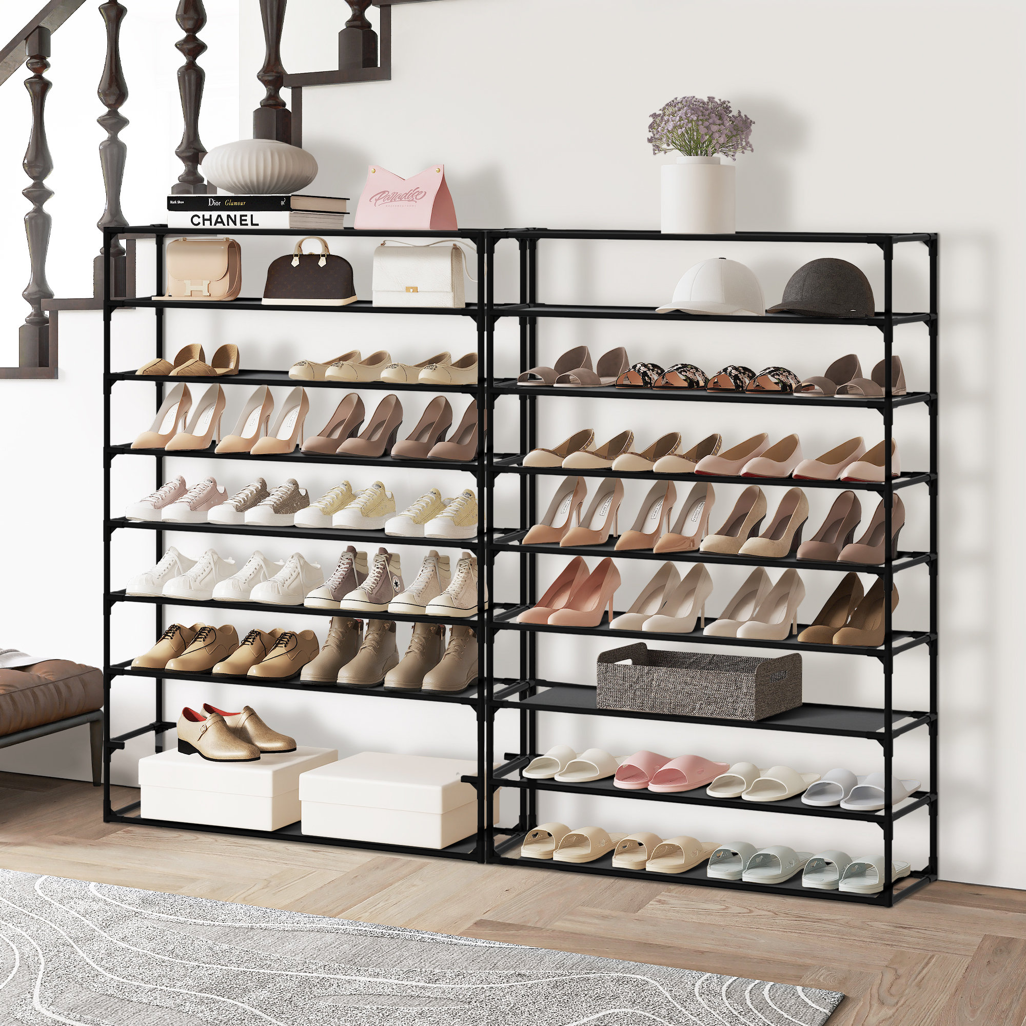 Ebern Designs 90-pair Stackable Shoe Rack (set Of 2) - Wayfair Canada
