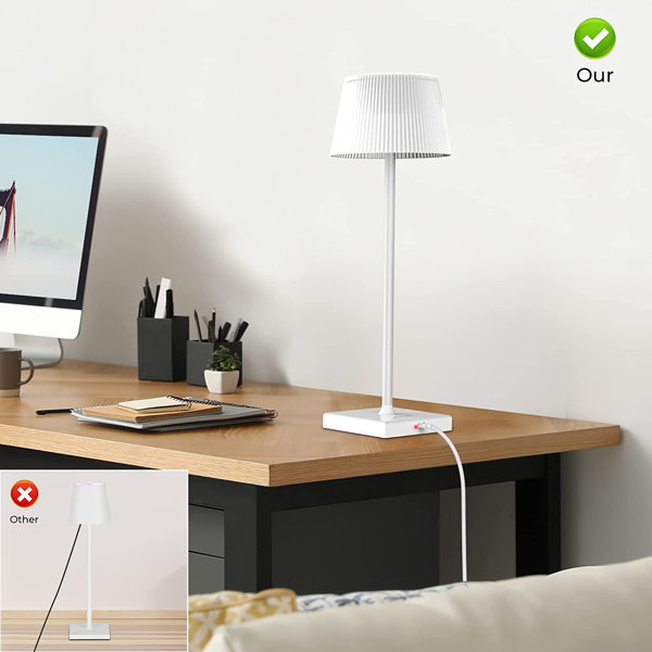 Winston Porter Keithen Wireless Metal USB Buffet Table Lamp ...