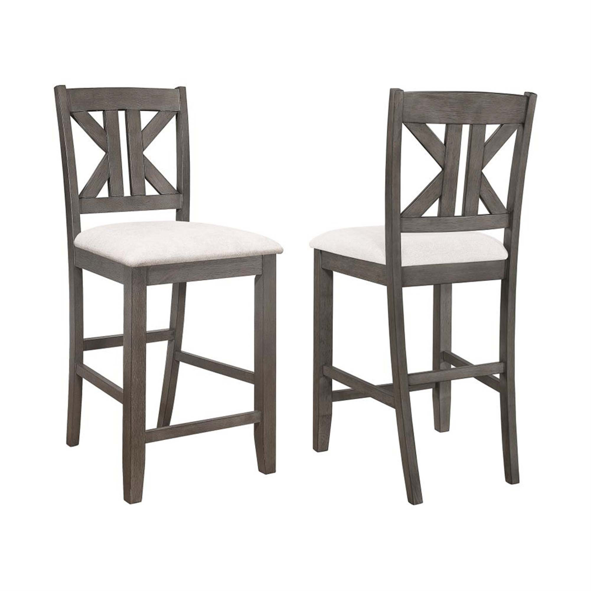 Gracie Oaks Set Of 2 Counter Height Chairs With Cushion | Wayfair