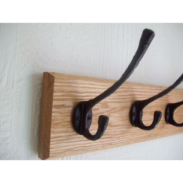 Rosalind Wheeler Quantico Solid Wood Wall 2 - Hook Wall Mounted Coat ...