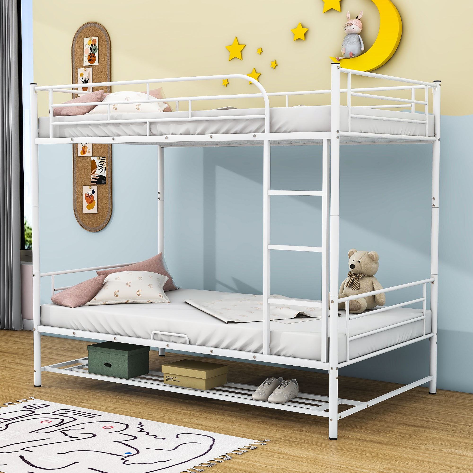 Isabelle & Max™ Alaana Kids Twin Over Twin Bunk Bed with Shelf and ...