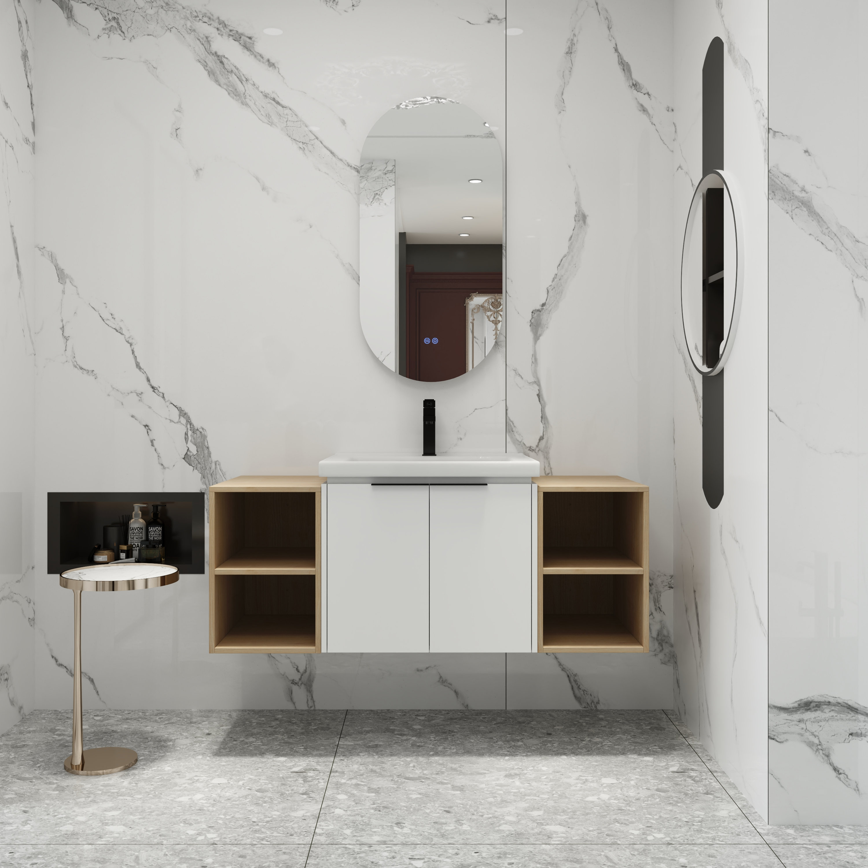 Latitude Run® Kanoa 48'' Wall Mounted Single Bathroom Vanity with ...