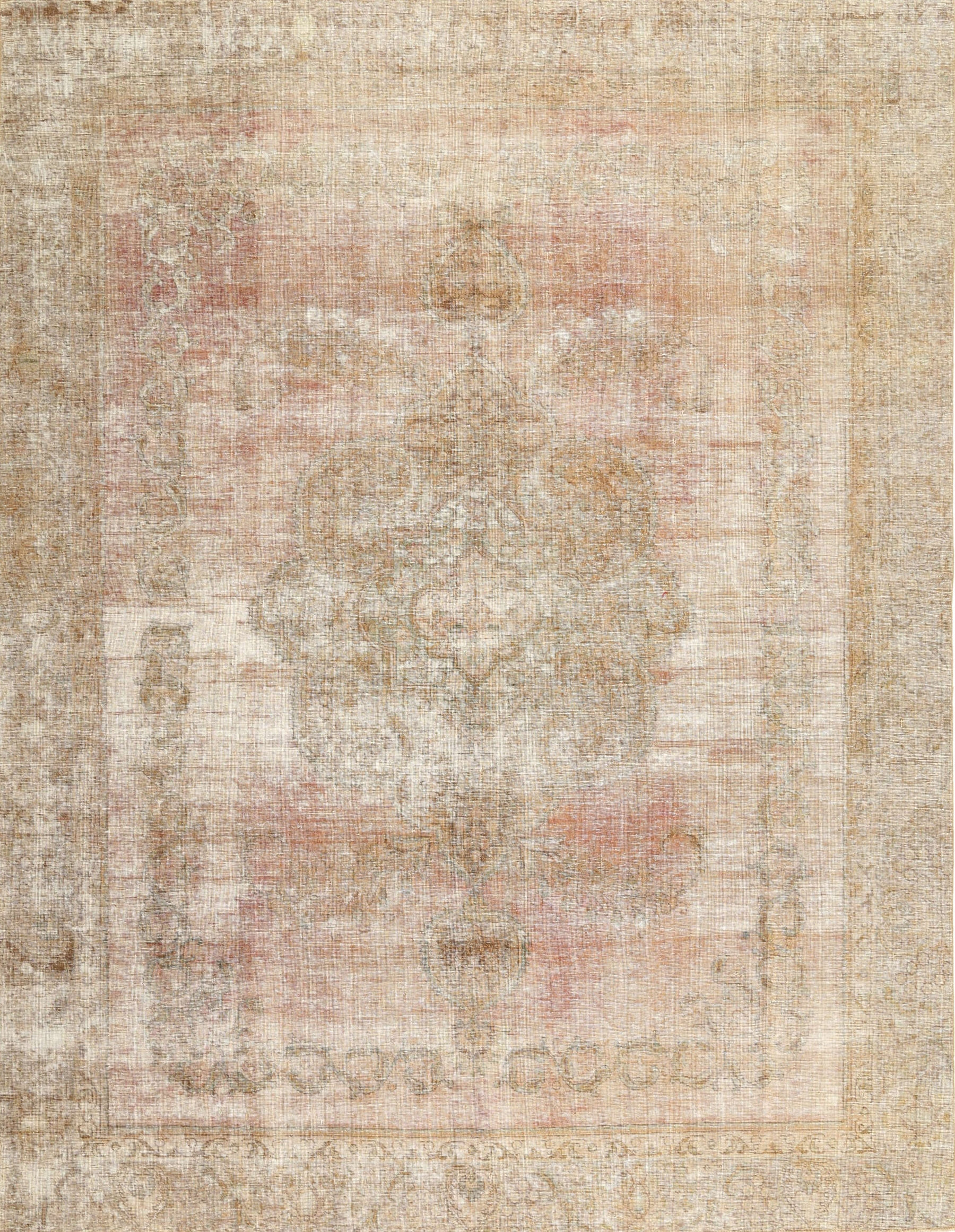 Gracie Oaks Demari Traditional Beige/Light Pink Area Rug | Wayfair