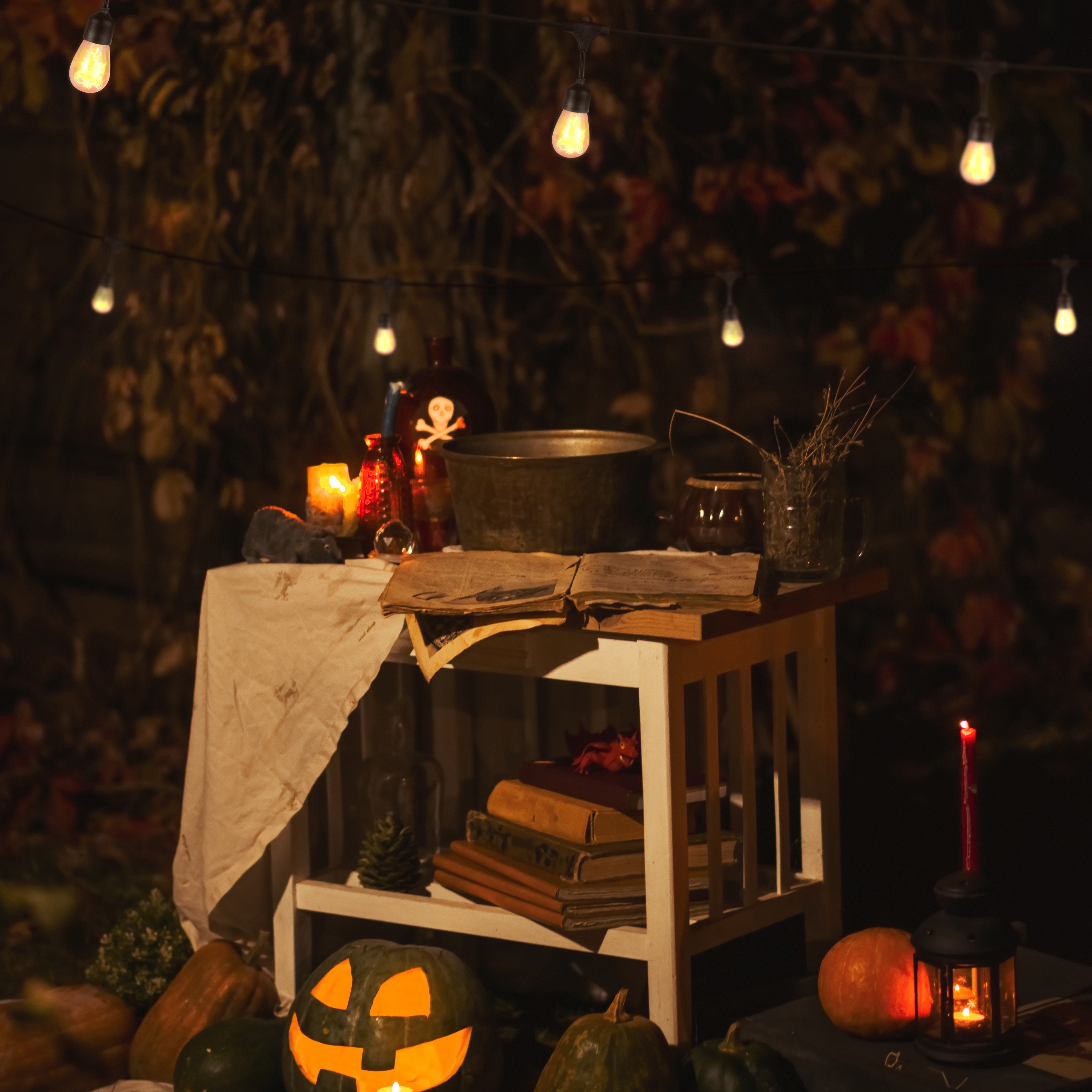 Brightech Pro 12-Light 27 ft. Outdoor Solar Hanging LED 1-Watt S14 ...