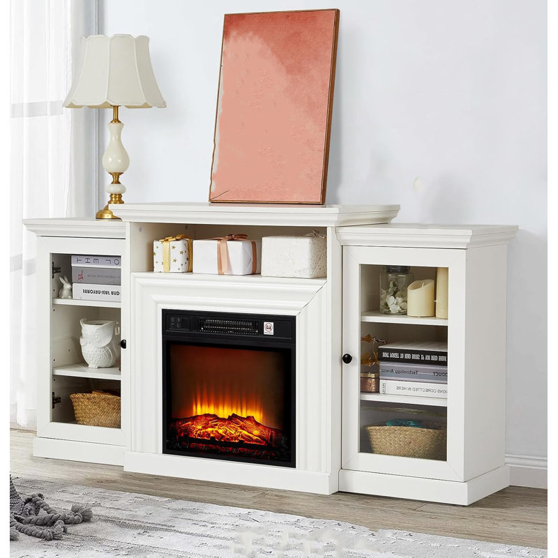 Red Barrel Studio® Tv Cabinet Electric Fireplace With 60-inch Fireplace ...