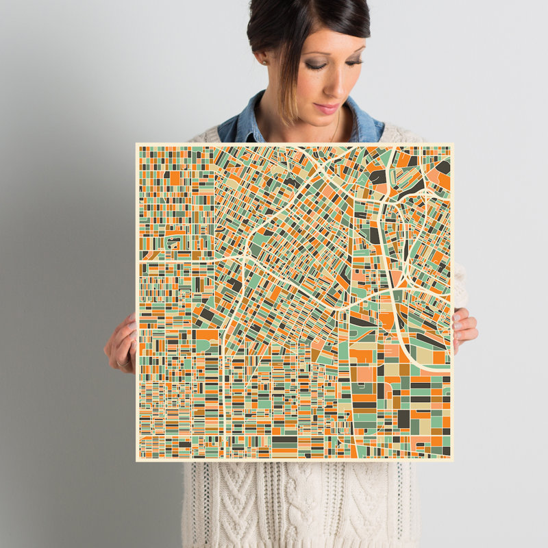 Bless international 'Abstract City Map of Los Angeles' Graphic Art on ...