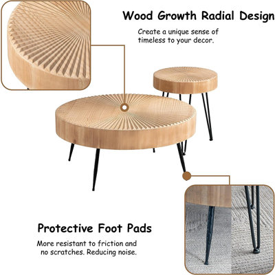 Union Rustic Aburto 2-Piece Modern Farmhouse Living Room Coffee Table ...