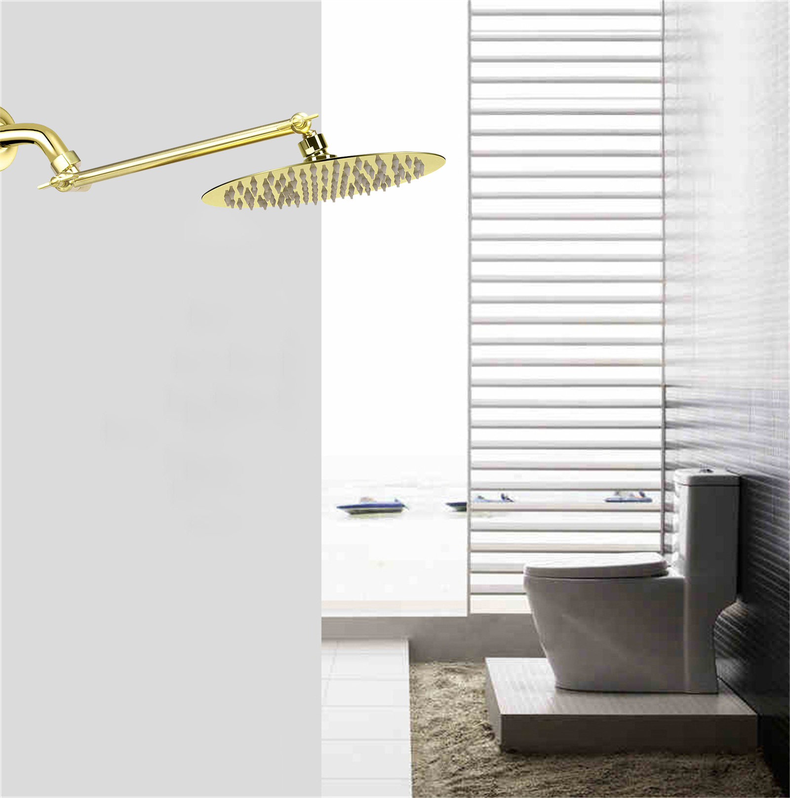 XINGRUISI Rainfall Shower Head With 11" Adjustable Arm – High-Pressure ...