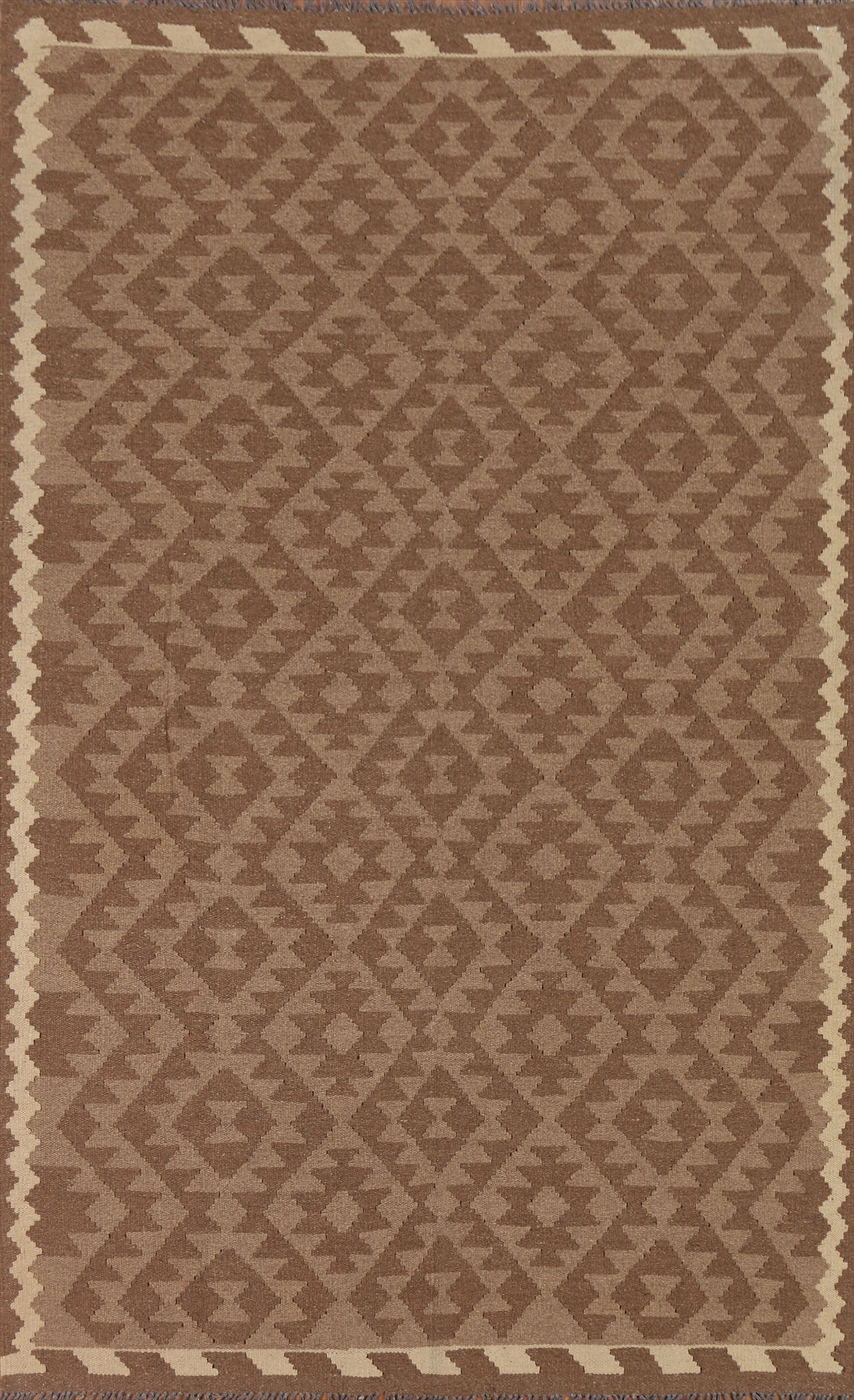 Dakota Fields Brown Kilim Wool Area Rug 5x8 | Wayfair