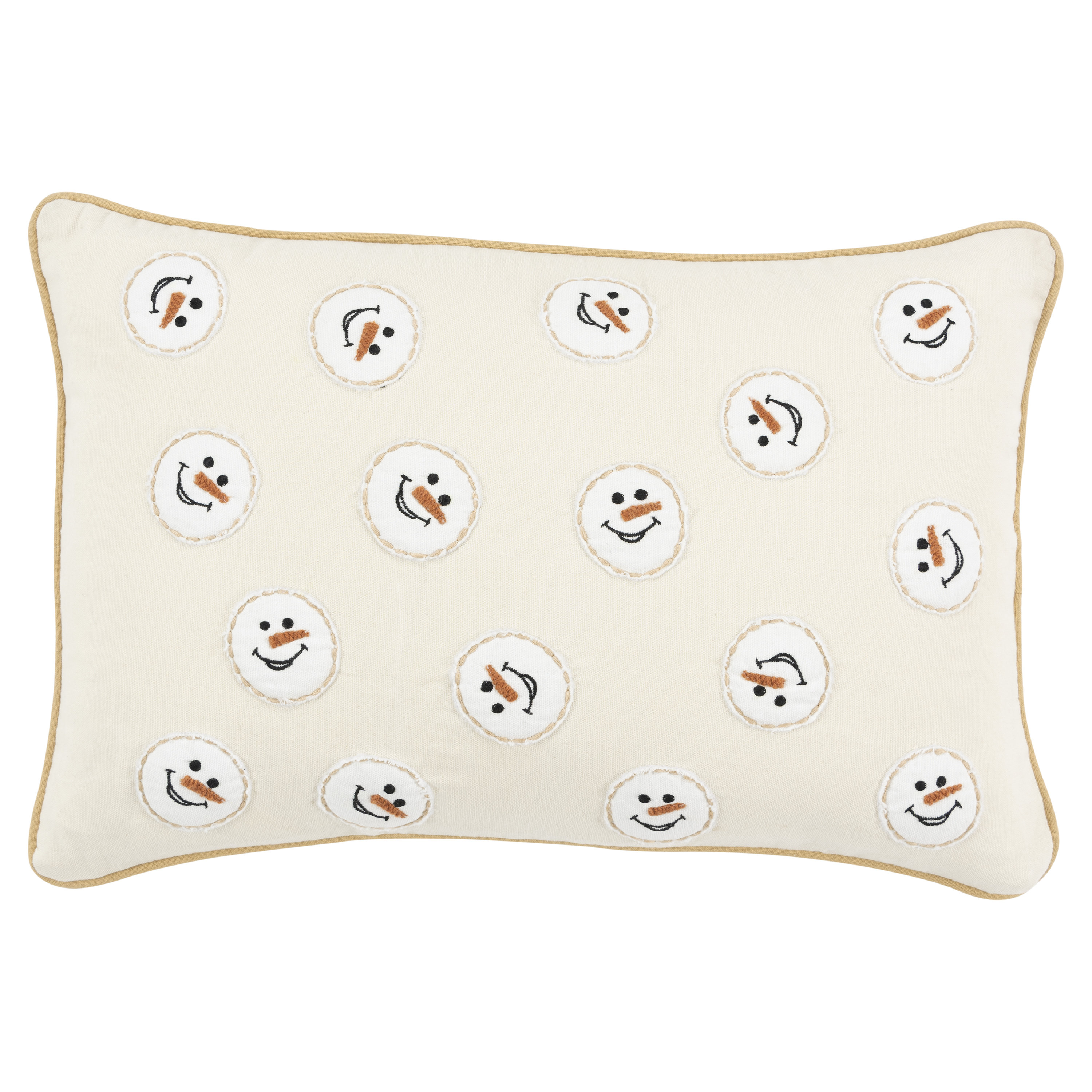Rizzy Home , Snowman Faces Holiday Throw Pillow | Wayfair