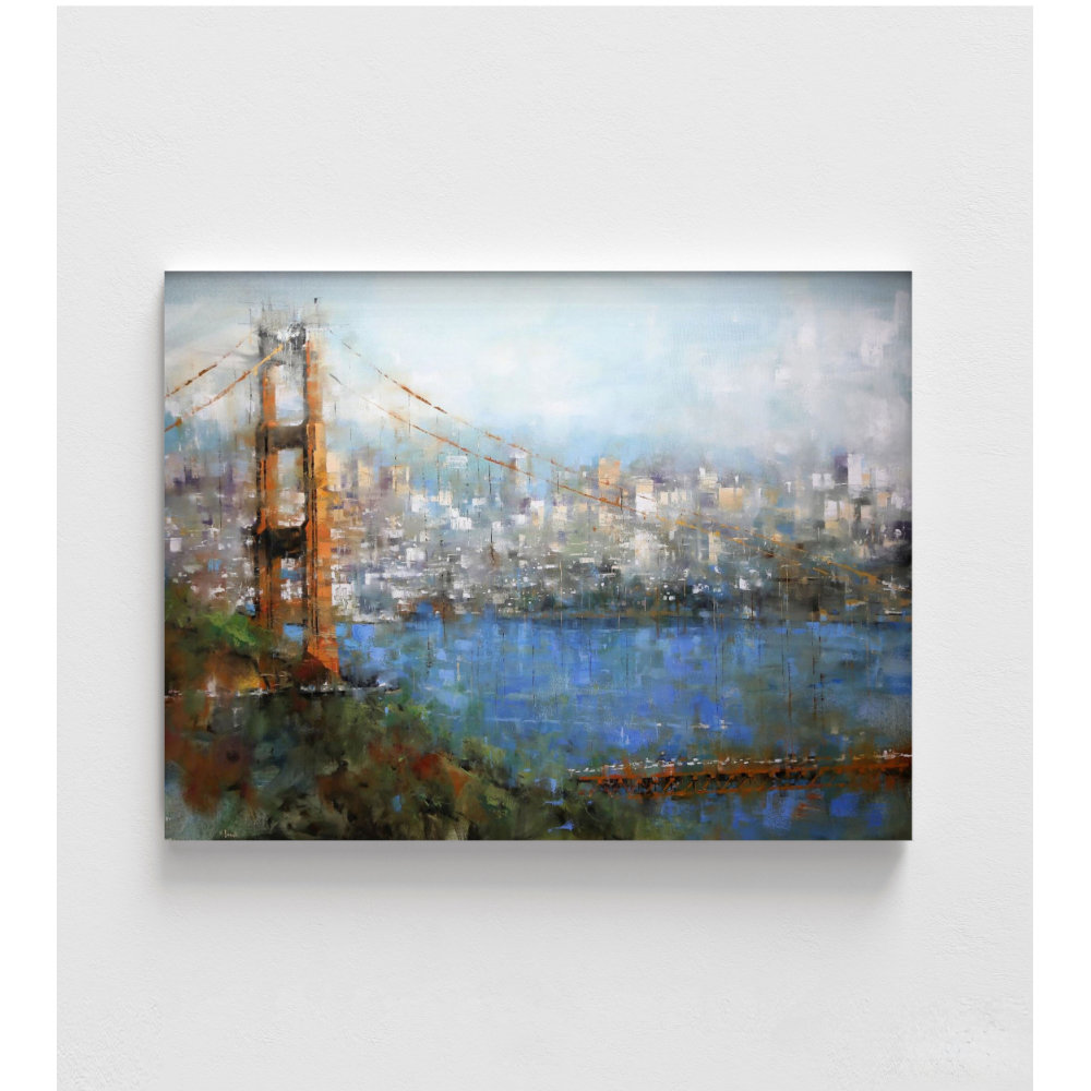 WeFrameArt Golden Gate Oil Painting Oversized Wall Art, Golden Gate ...
