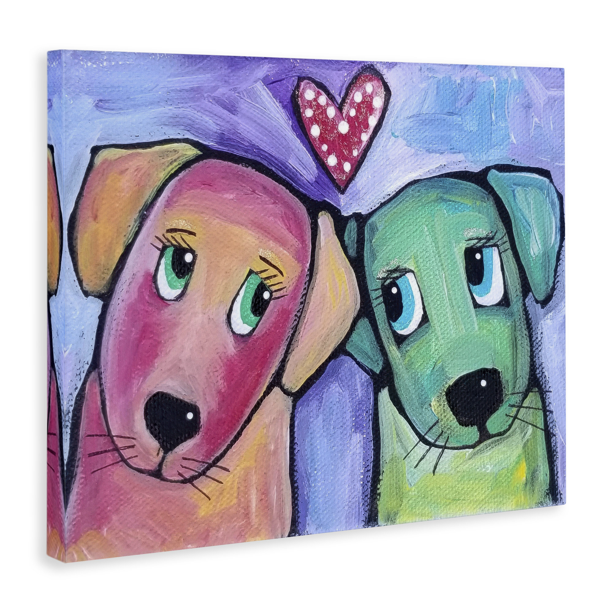 Ophelia & Co. Vivid Pink Puppy Love Canvas Wall Art, design by Nettie ...