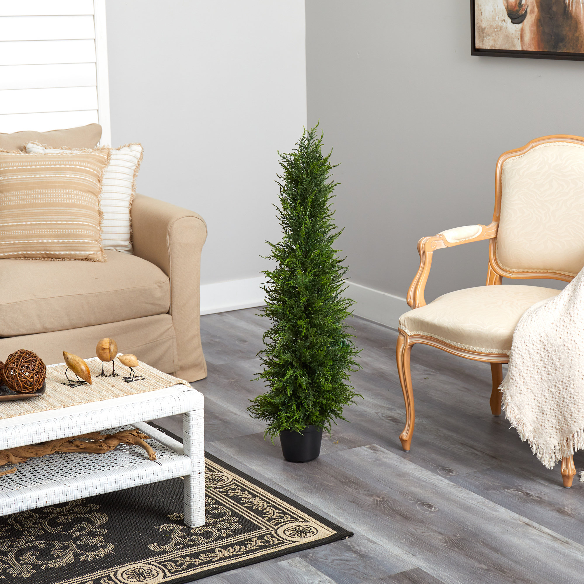 Primrue 3.5ft. Cypress Artificial Tree UV Resistant (Indoor/Outdoor ...