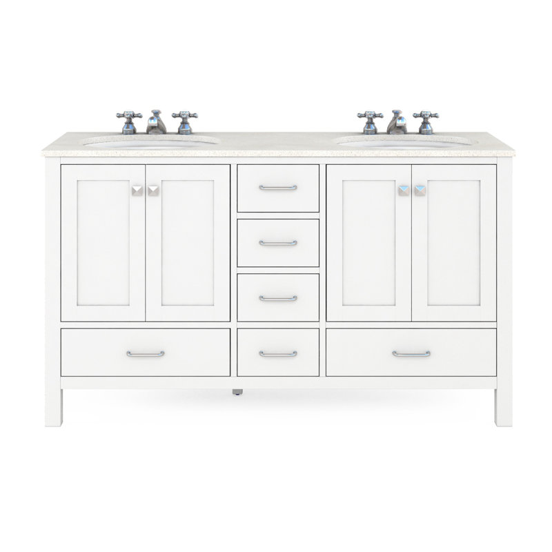Red Barrel Studio® Nantucket 60" Solid Wood Bathroom Vanity with ...