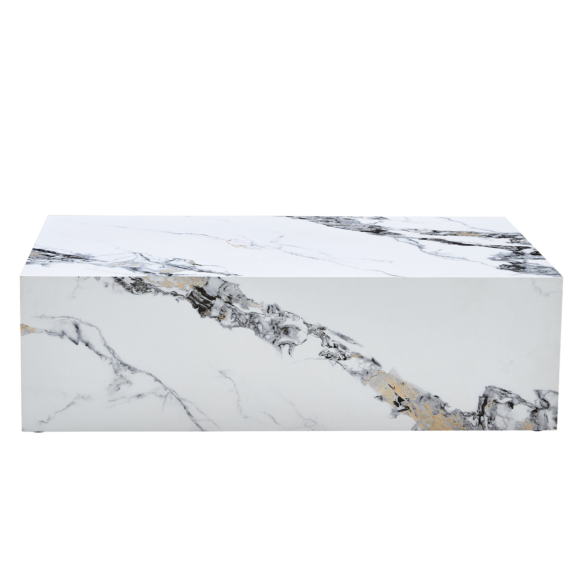 Hokku Designs Modern Mdf Coffee Table With Marble Pattern - 39.37"x23 ...