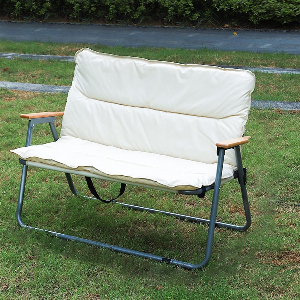 Arlmont & Co. Folding Loveseat Camping Chair With Seat Cushion Double ...