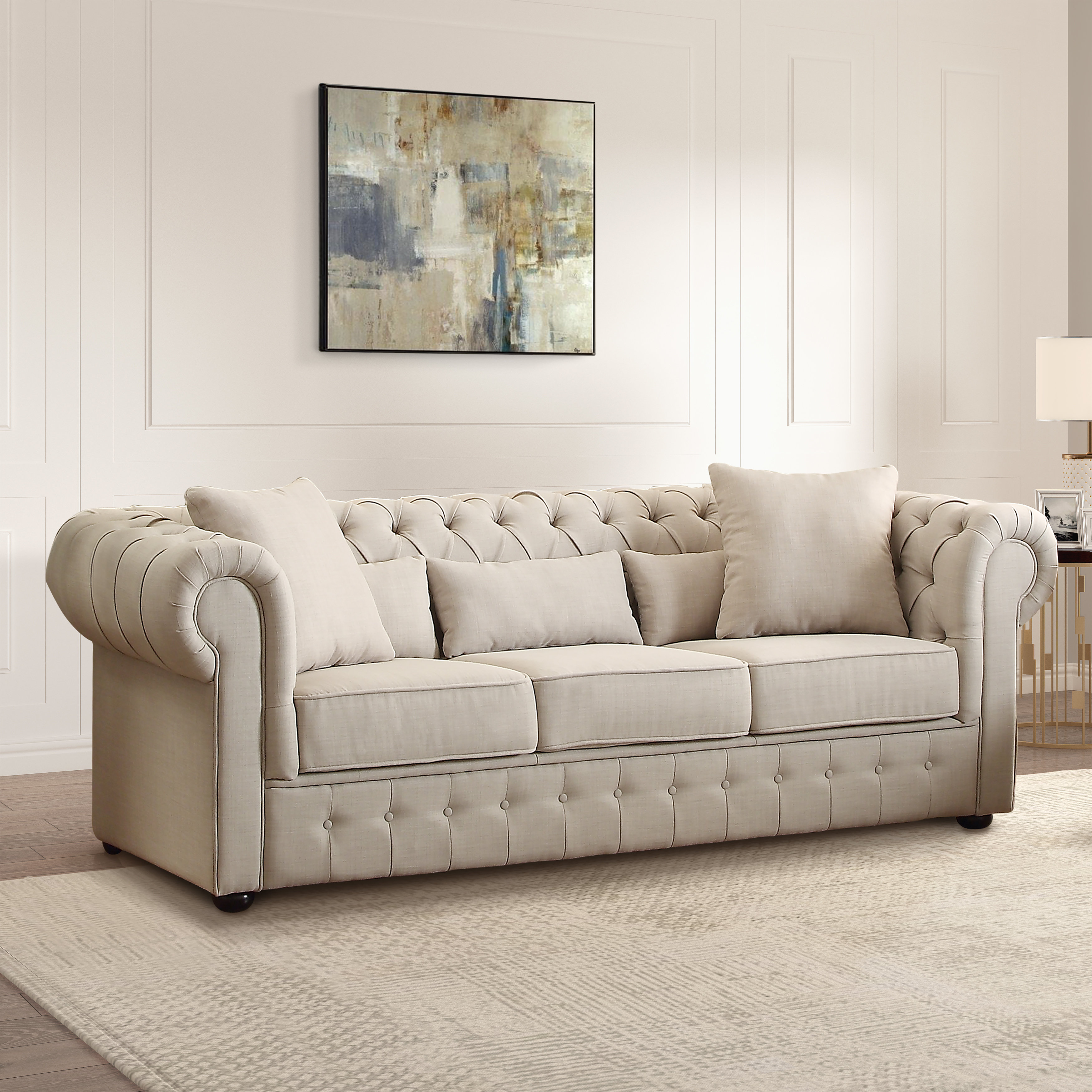 Alcott Hill® Bunceton 99'' Rolled Arm Sofa | Wayfair
